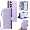 Crossbody Wrist Strap Flip Phone Case for Samsung Galaxy A27, Girls PU ...