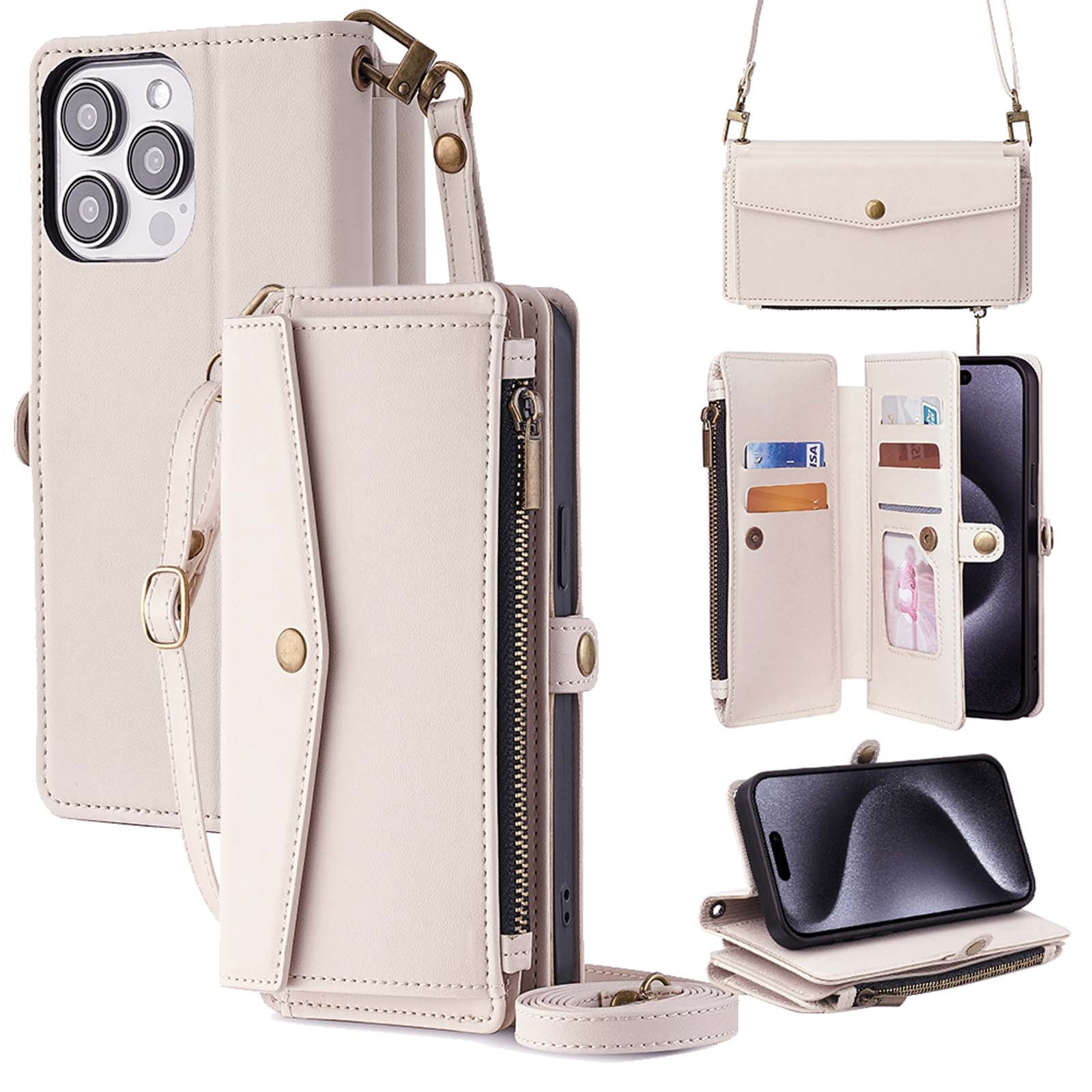 Crossbody for iPhone 12 Pro Max Case Wallet【RFID Blocking】with Card ...