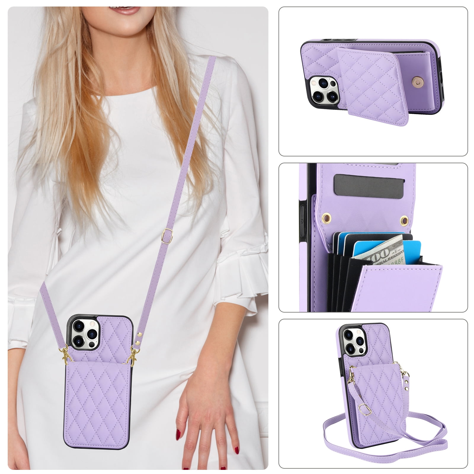 Crossbody leather wallet phone case suitable for iPhone 11 pro, lanyard ...