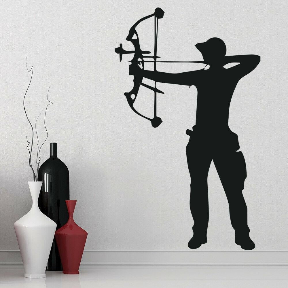 Crossbow Archer Wall Sticker Archery Hall Art Mural Door Window Vinyl ...