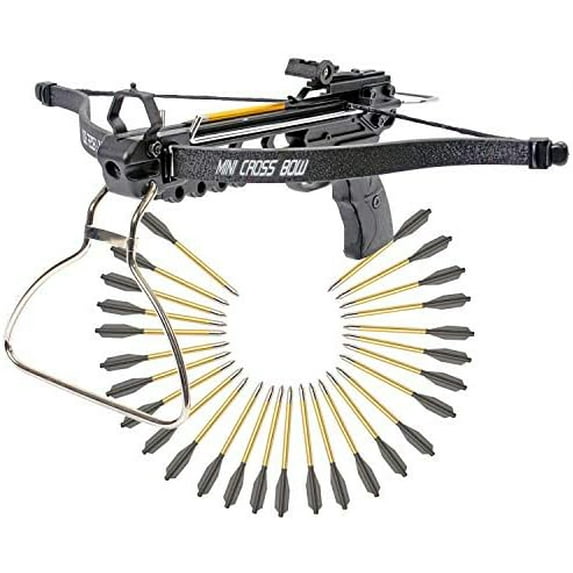 Crossbow Pistol with Bolt Rack Self-Cocking 80 LBS with Adjustable ...