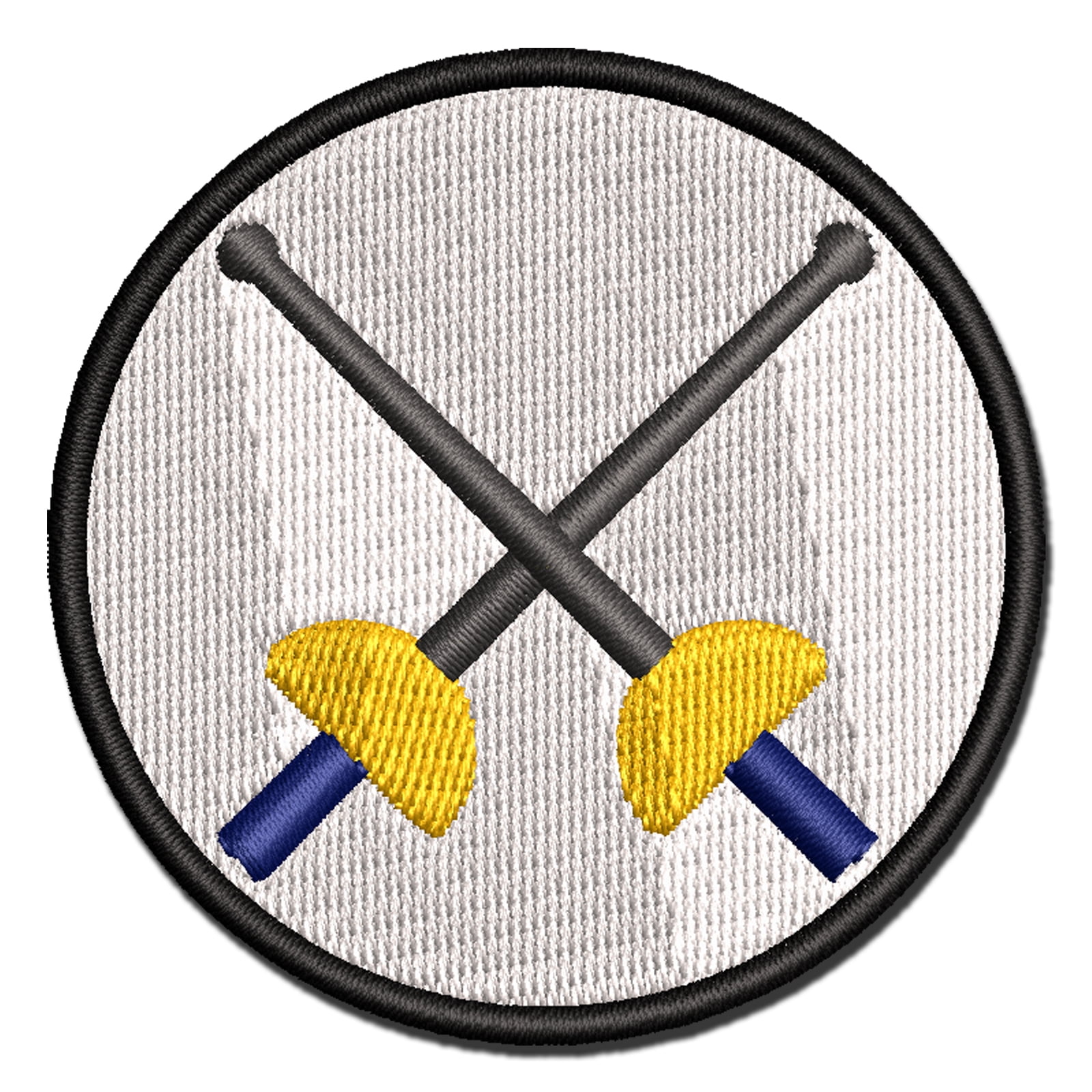 Crossed Fencing Swords Foil Applique Multi-Color Embroidered Iron-On ...