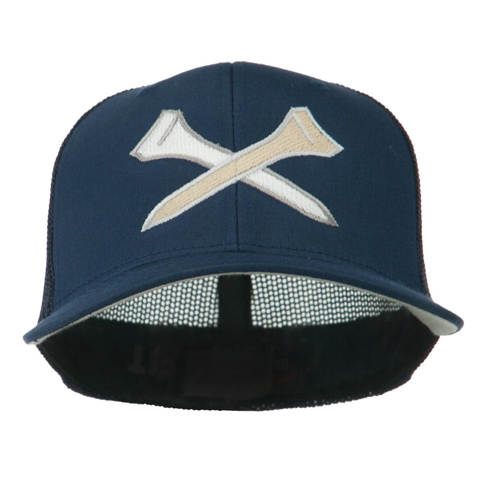 Crossed Golf Tees Embroidered Trucker Cap - Navy OSFM - Walmart.com