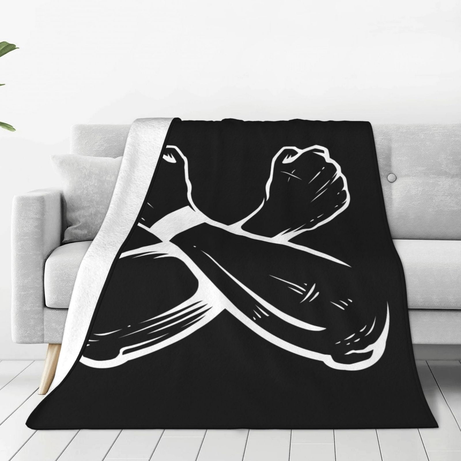 Crossed Hands and Rastaman Gestures Bed Blanket Fleece Throw Blankets ...