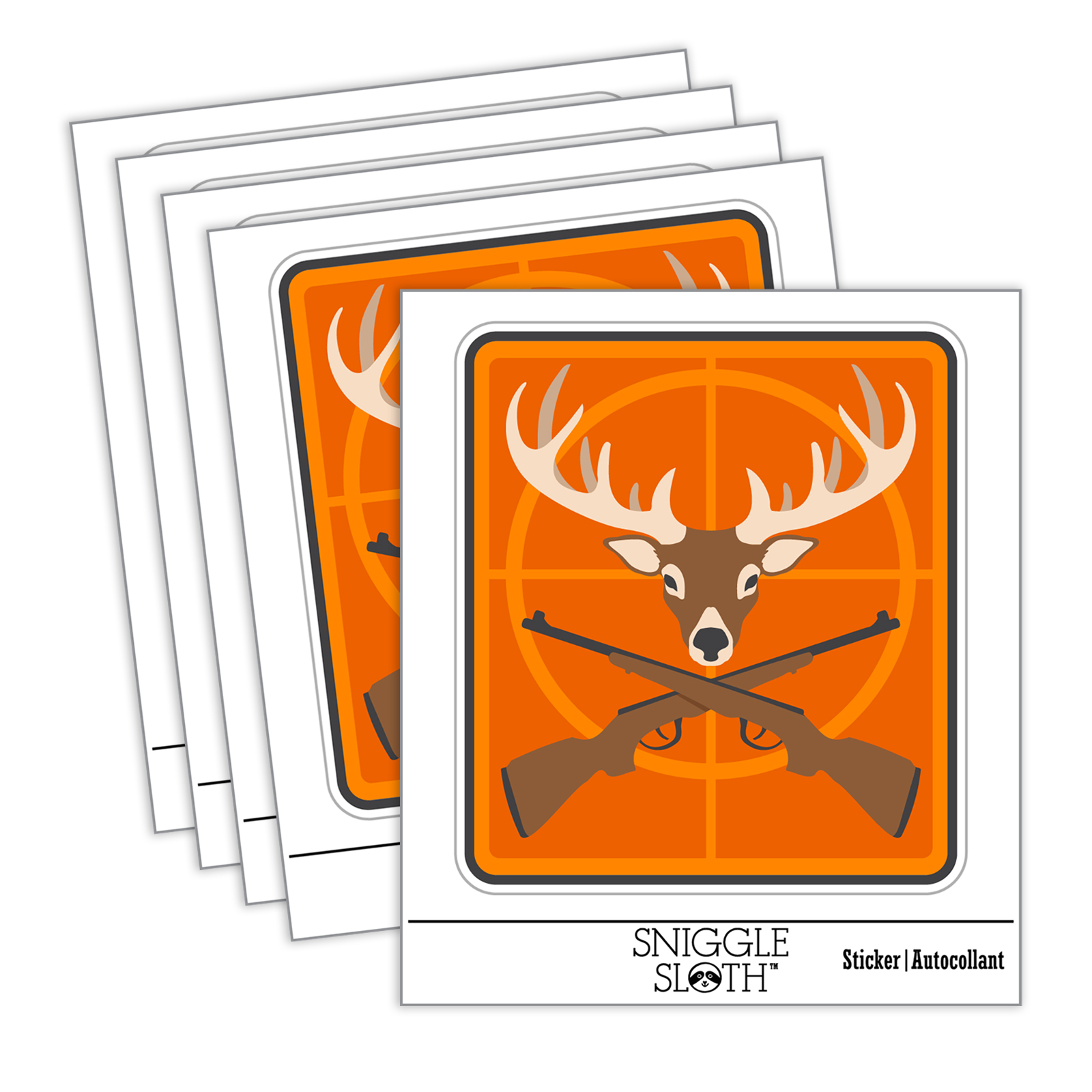 Crossed Hunting Rifles with Deer Head Antlers Car Window Bumper Water ...