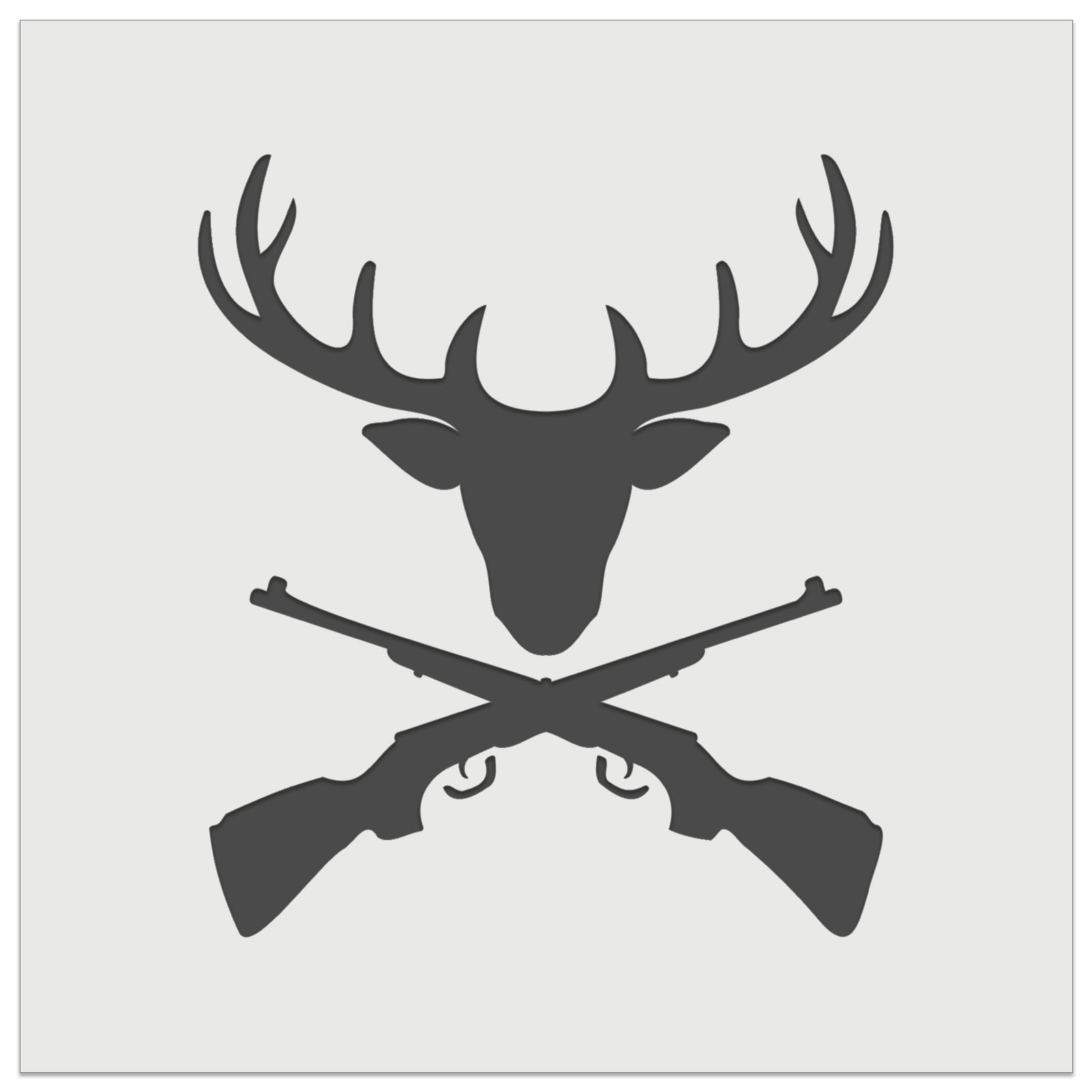 Crossed Hunting Rifles with Deer Head Antlers DIY Cookie Wall Craft ...