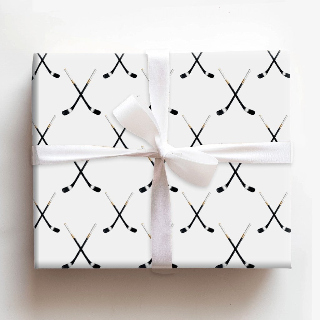 Crossed Ice Hockey Sticks Pattern Gift Wrapping Paper - Walmart.com