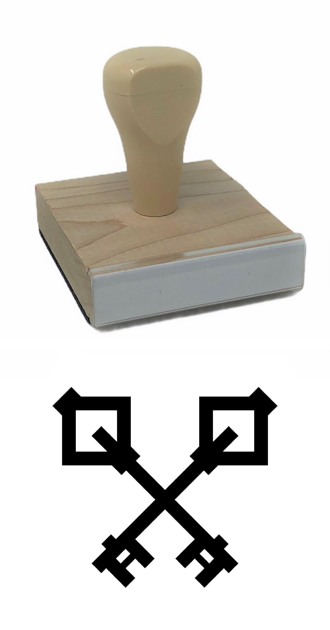 Crossed Keys Rubber Stamp, 2 X 2" Wood Stamp - Walmart.com