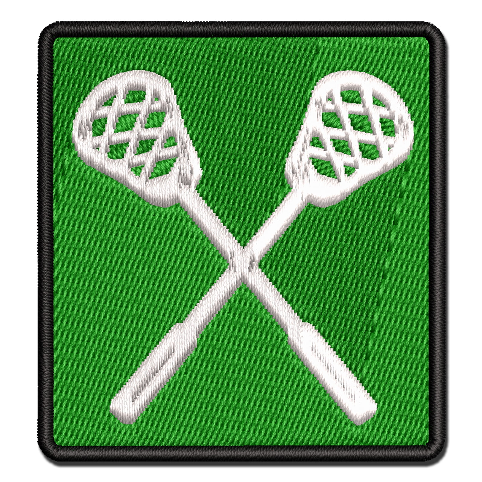 Crossed Lacrosse Sticks Applique Multi-Color Embroidered Iron-On Patch ...