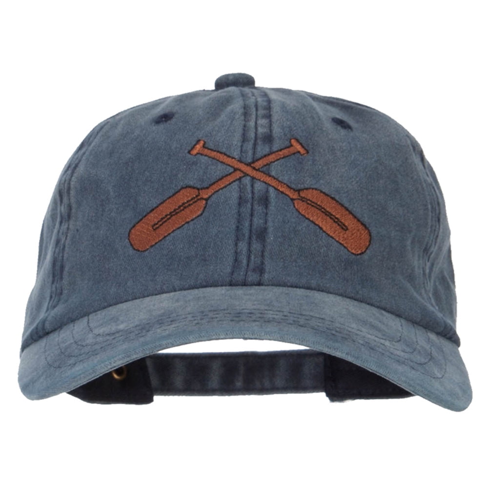 Crossed Paddles Embroidered Washed Cotton Cap - Navy OSFM - Walmart.com