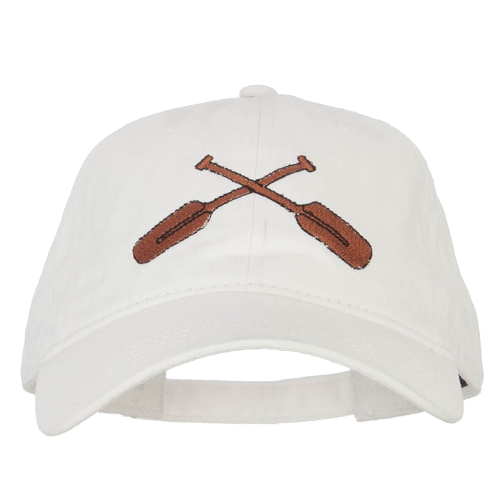 Crossed Paddles Embroidered Washed Cotton Cap - White OSFM - Walmart.com