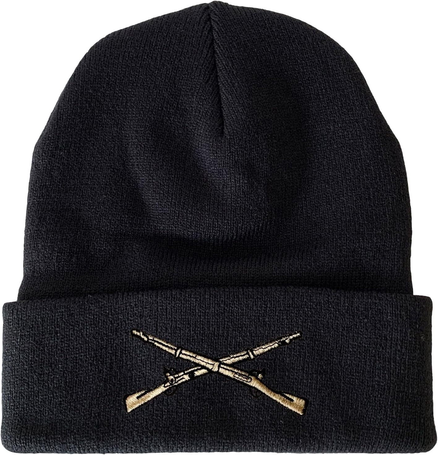 Crossed Rifles Embroidered Beanie Military Winter Hat Hun_Ting Hat ...