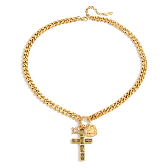 Crosses Designs Necklace with Brilliant Zircon Stone for Long Time Use ...