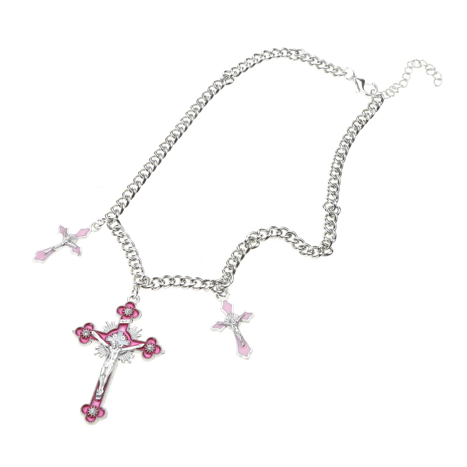 Crosses Pendant Necklace Cool Goth Jewelry Rainbow-Crosses Crucifix ...