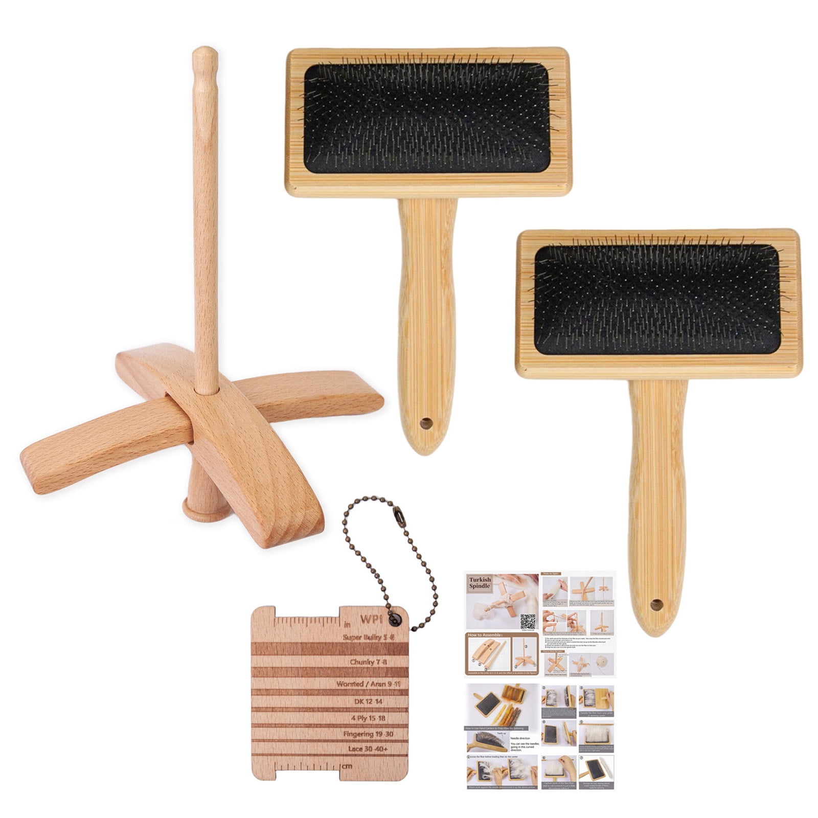 Crosses-Shaped Turkish Spindle Wool Carders Drop Spindle Carding ...