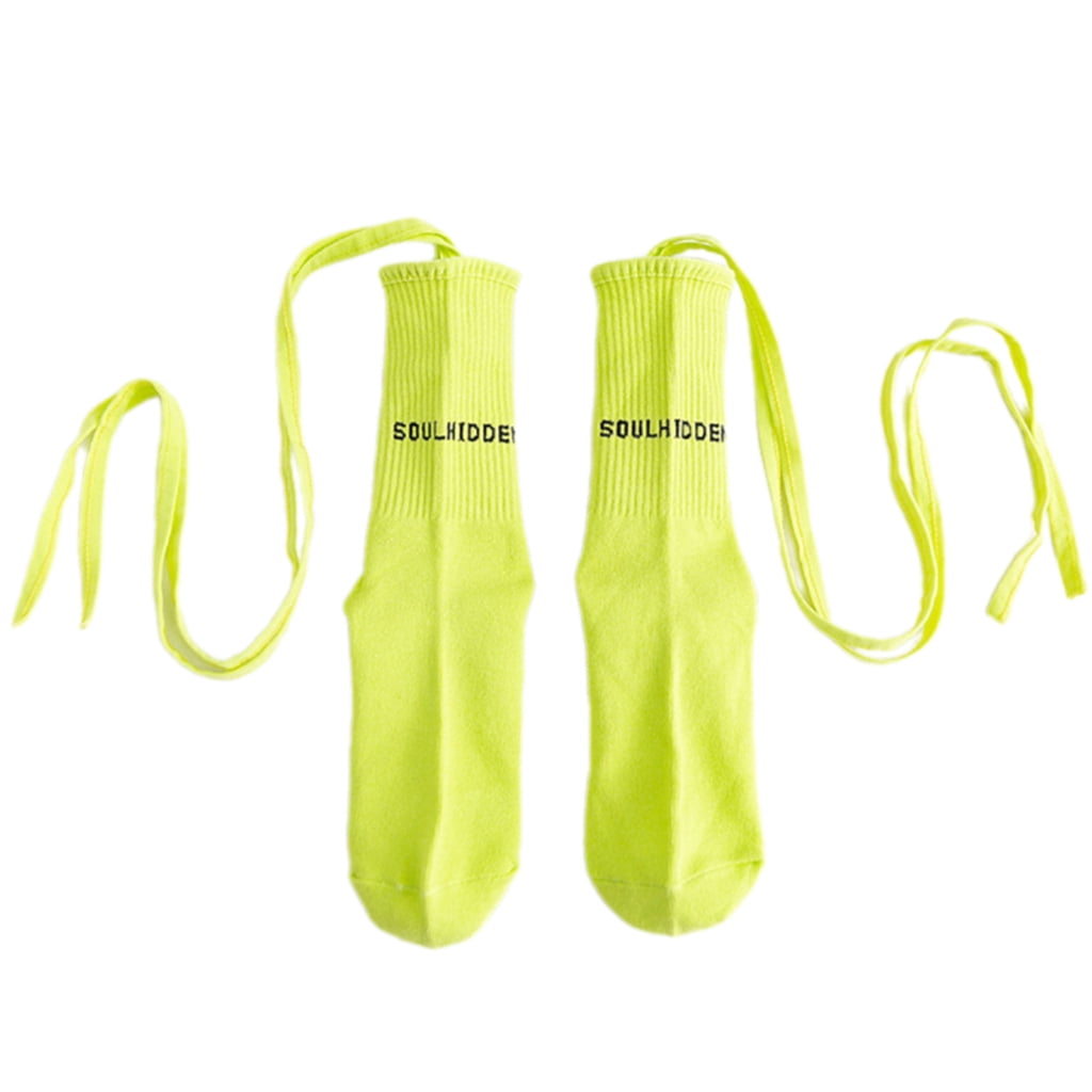 Crosses Strap Socks for Women Fluorescent Bright Color Skateboard Calf ...