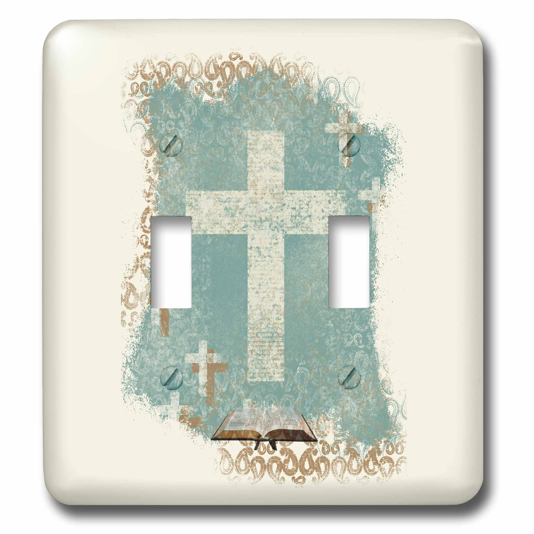 Crosses with Open Bible, Pastel Green, Sepia, and Cream double toggle ...