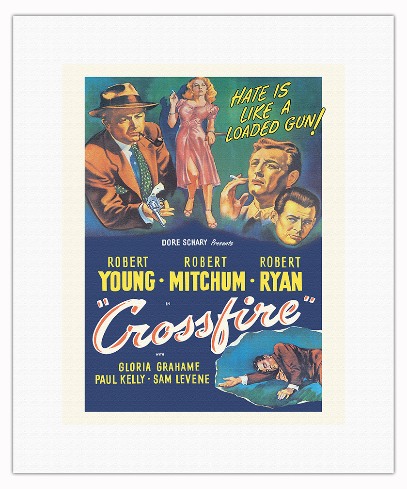 Crossfire - Starring Robert Young Robert Mitchum Robert Ryan and Gloria ...