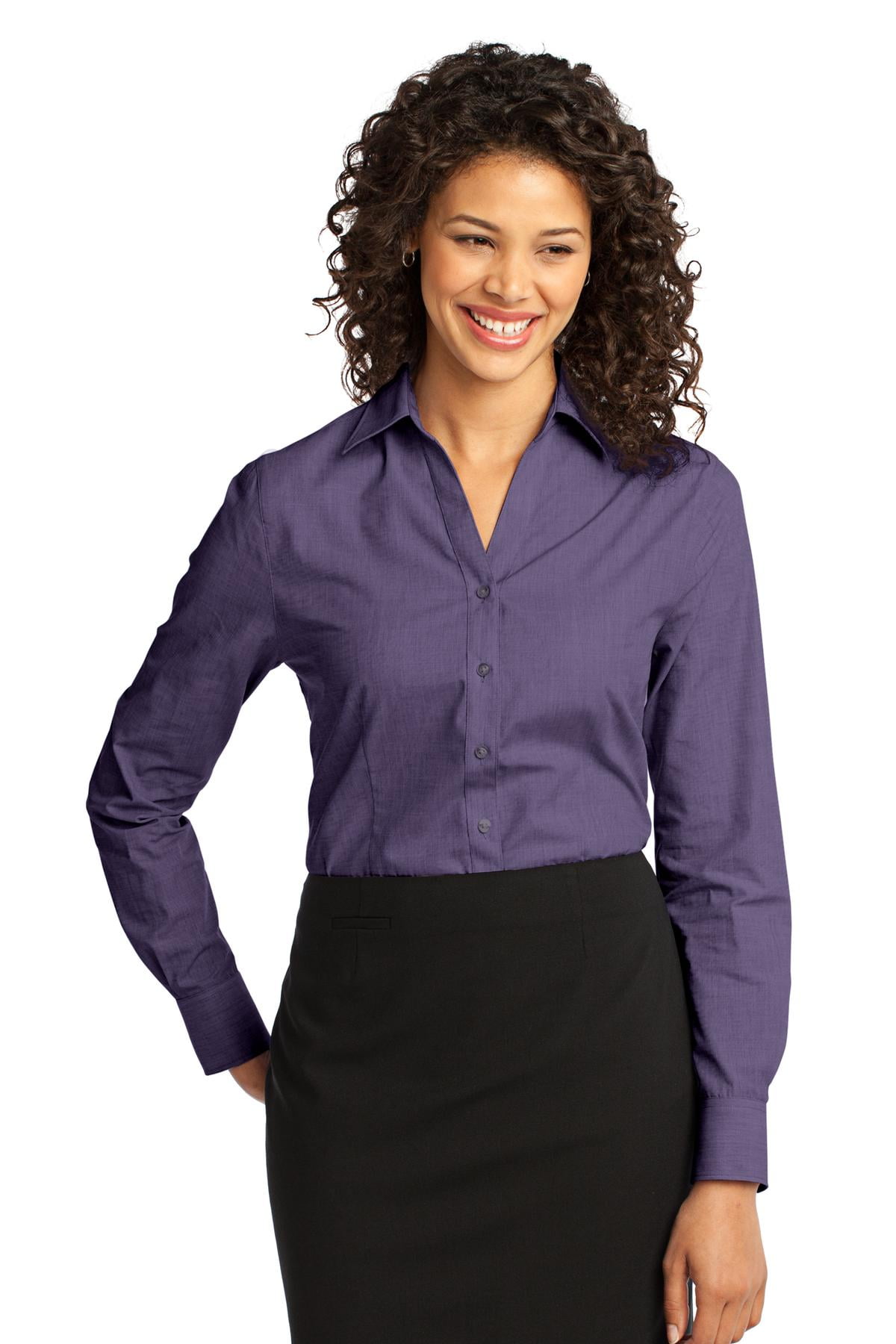 Port Authority Women's Crosshatch Easy Care Shirt L640 - Walmart.com