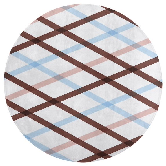 Crosshatch Pastel Pattern Round Carpet Non-Slip Wear-resistant for ...