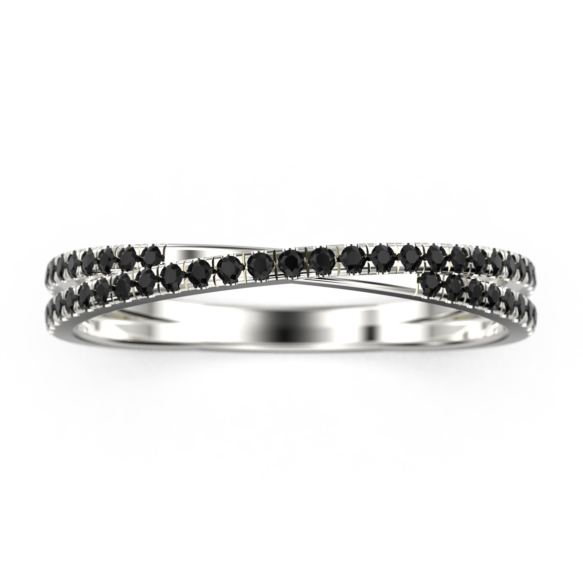 Crossing Style 0.45ct black diamond moissanite 10k White Gold Wedding Band - Walmart.com