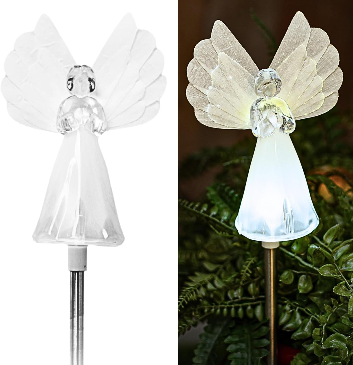 Crosslight 1030003-1-1 Angel Solar Light Garden Stake, White - Walmart.com