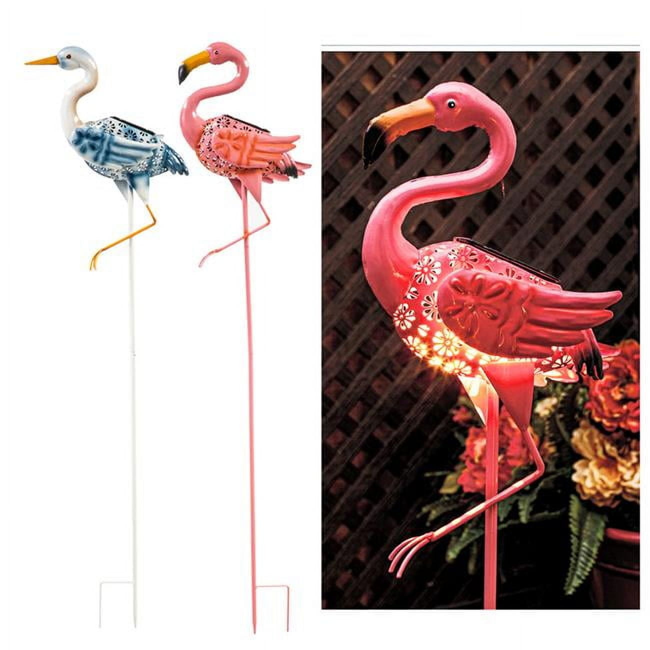 Crosslight AD038Mail Solar Flamingo & Crane Garden Stake, Pack of 2 ...