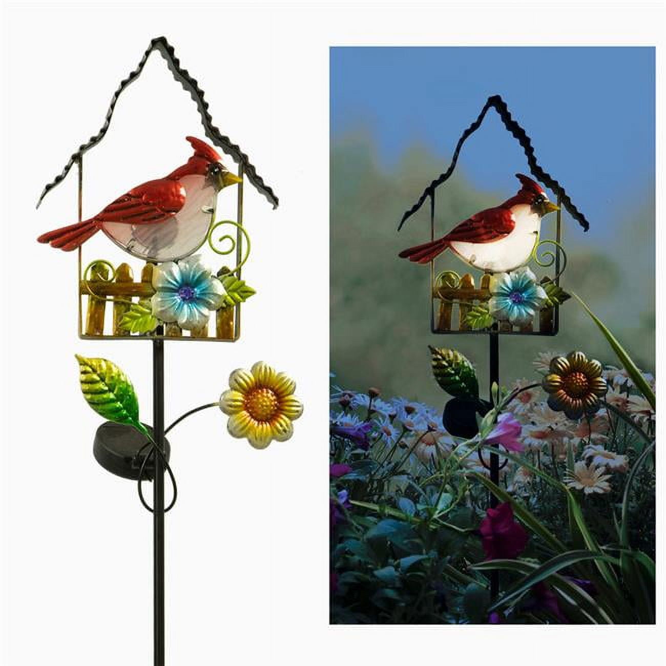 Crosslight SSS1820812I-R Cardinal & Blue Jay Solar Light Garden Stake ...