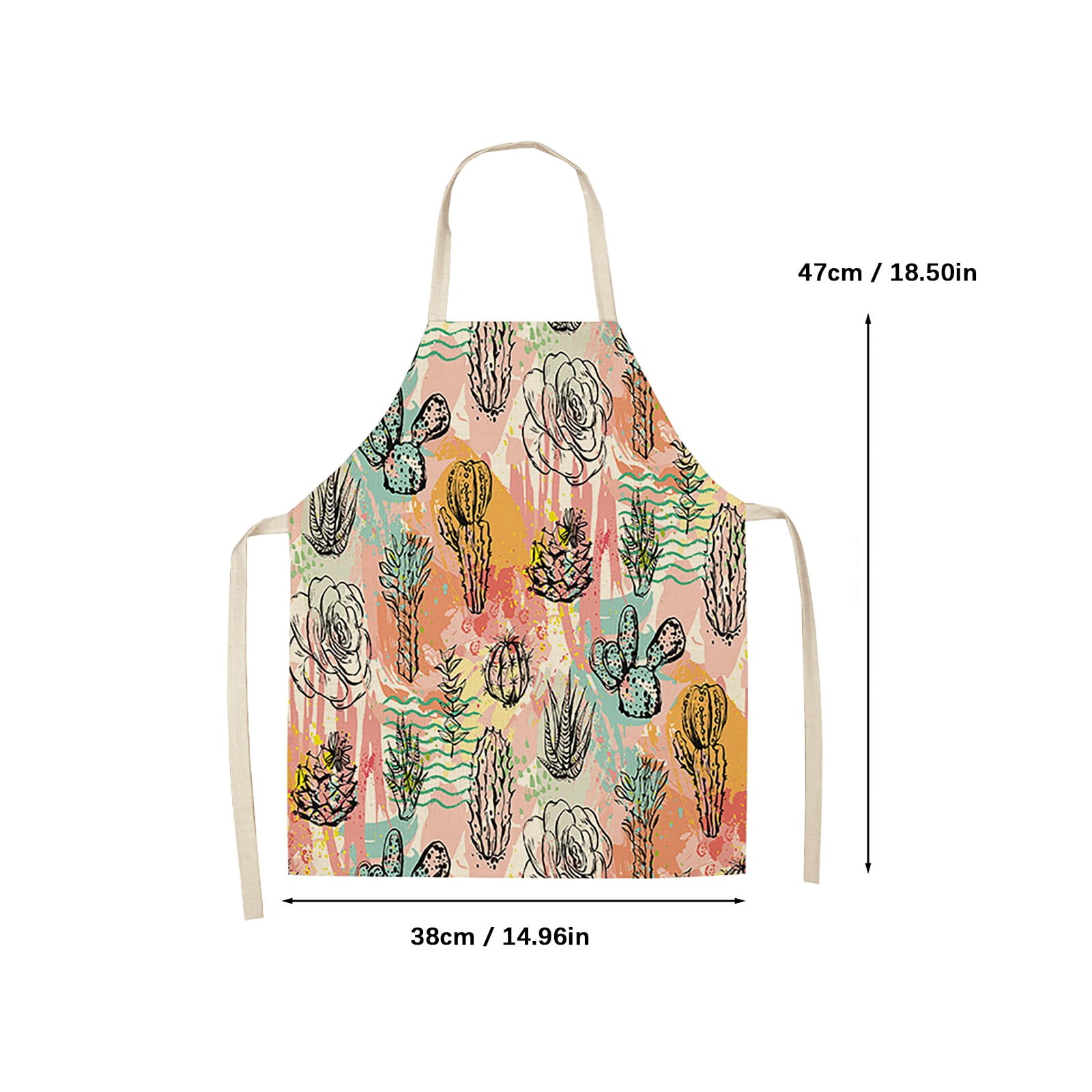 Crossover Apron Painting Apron Unisex Apron Small Fresh Cactus Printed ...