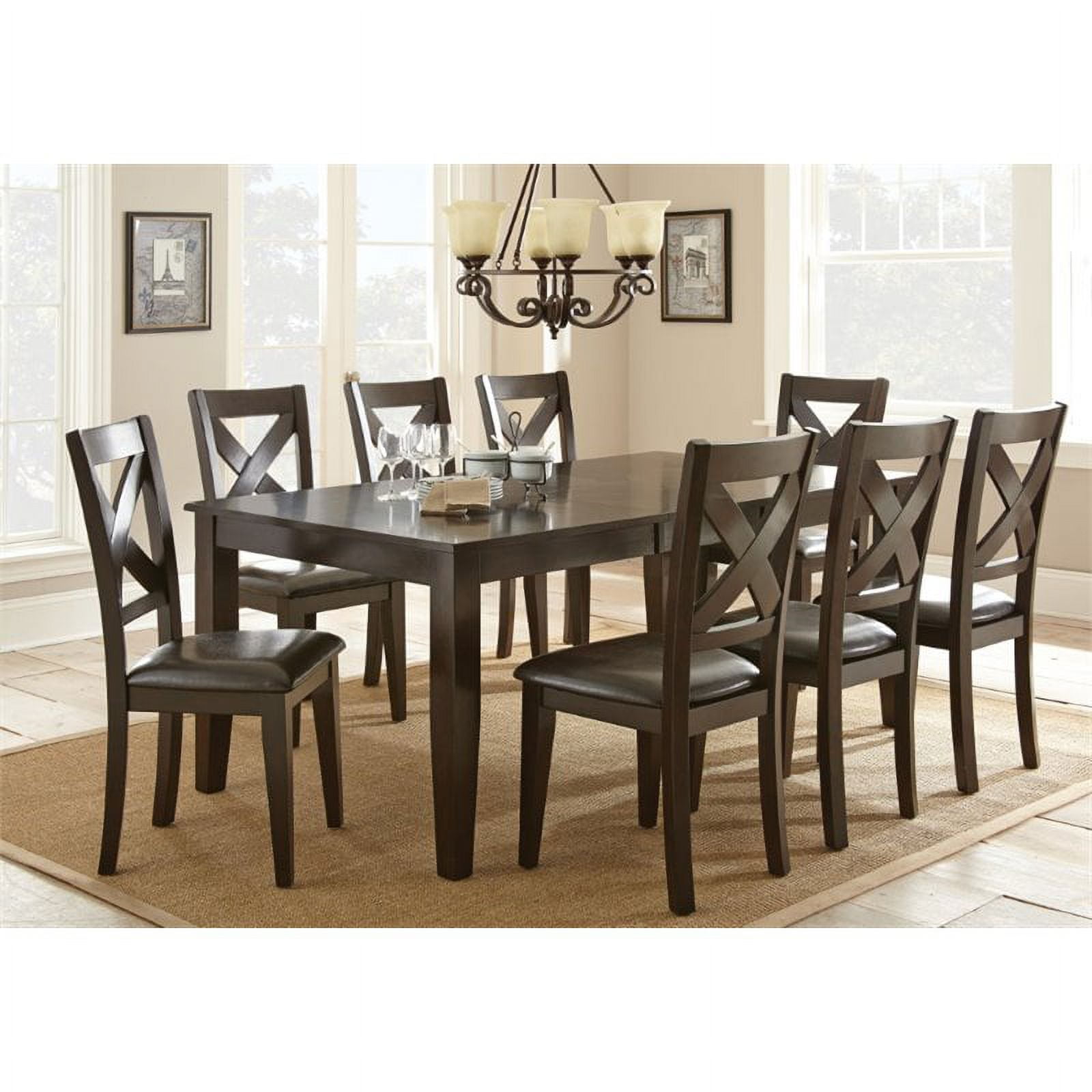 Steve Silver Co. Faux Leather Crosspointe Dining Chairs, Dark Espresso ...