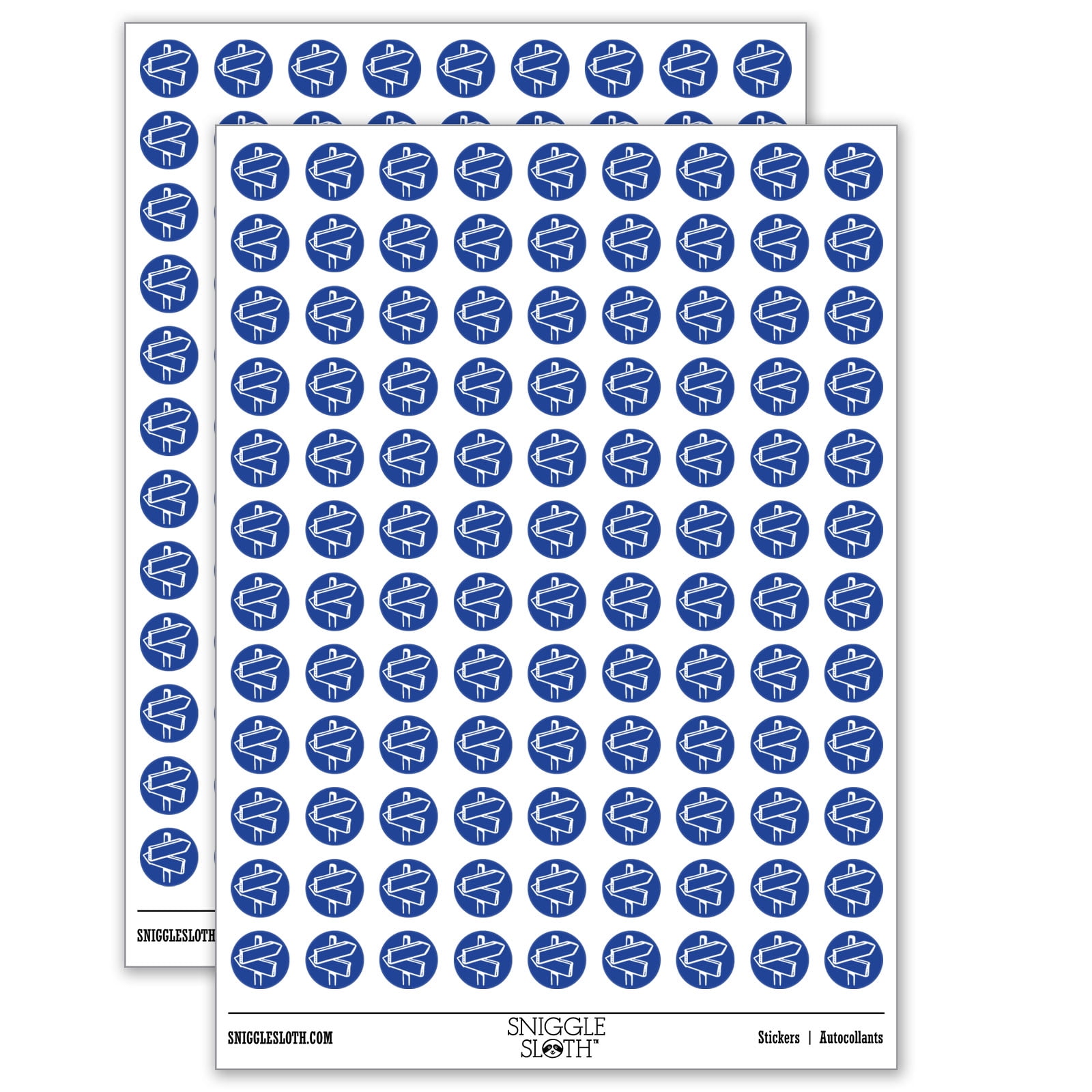 Crossroads Sign Diverging Paths Choices Decisions 200+ Round Stickers ...