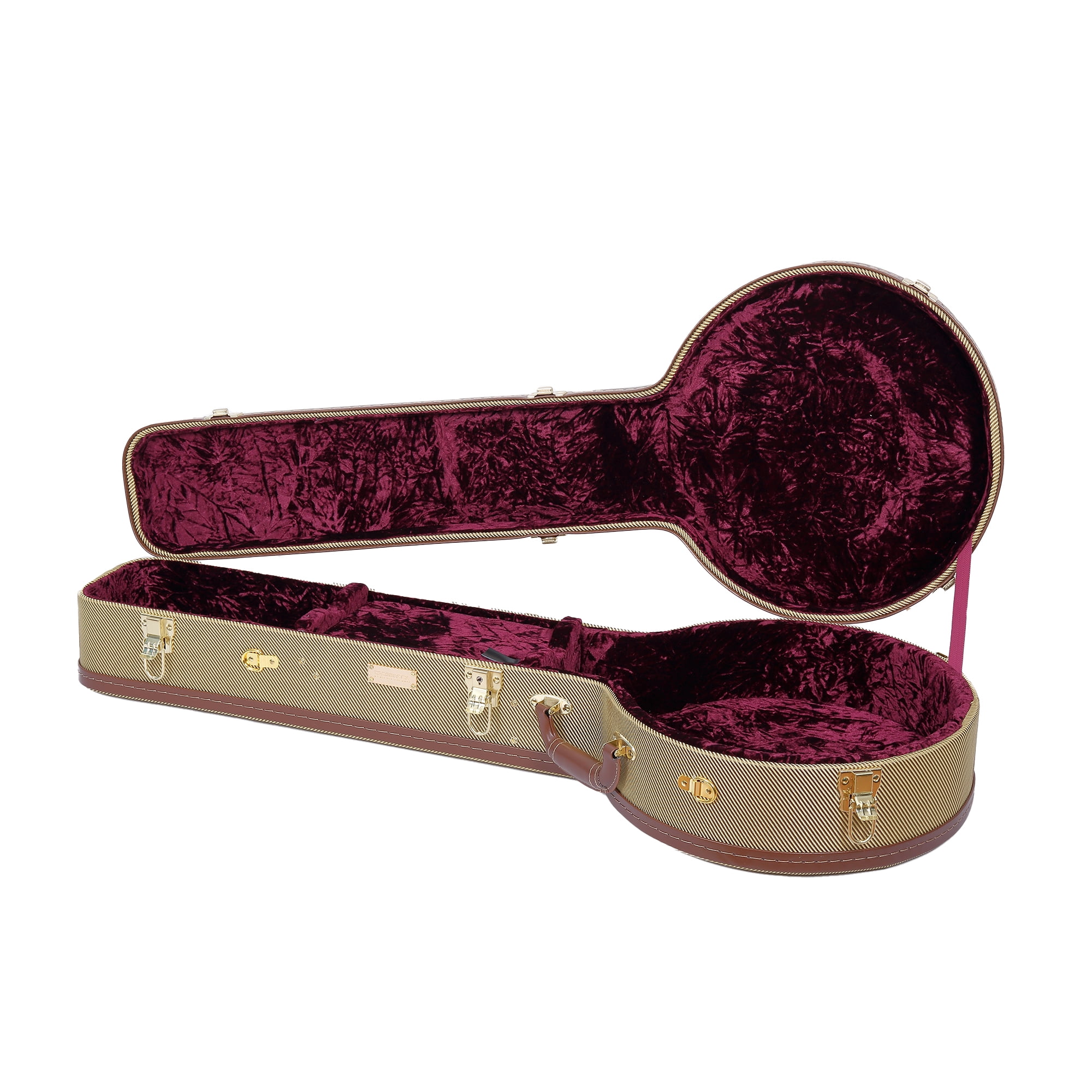 Crossrock 5 String Resonator Banjo Case Deluxe Fabric Exterior,Wooden ...