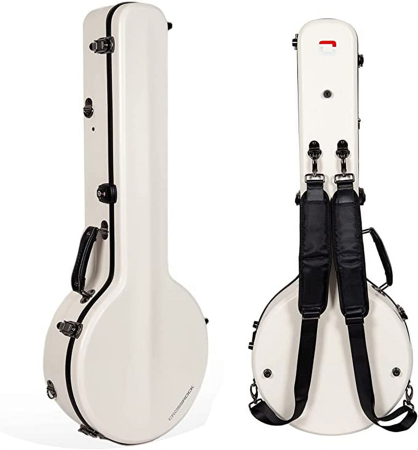 Crossrock 5 Strings Resonator Banjo Case, Fiberglass Hard Shell with ...