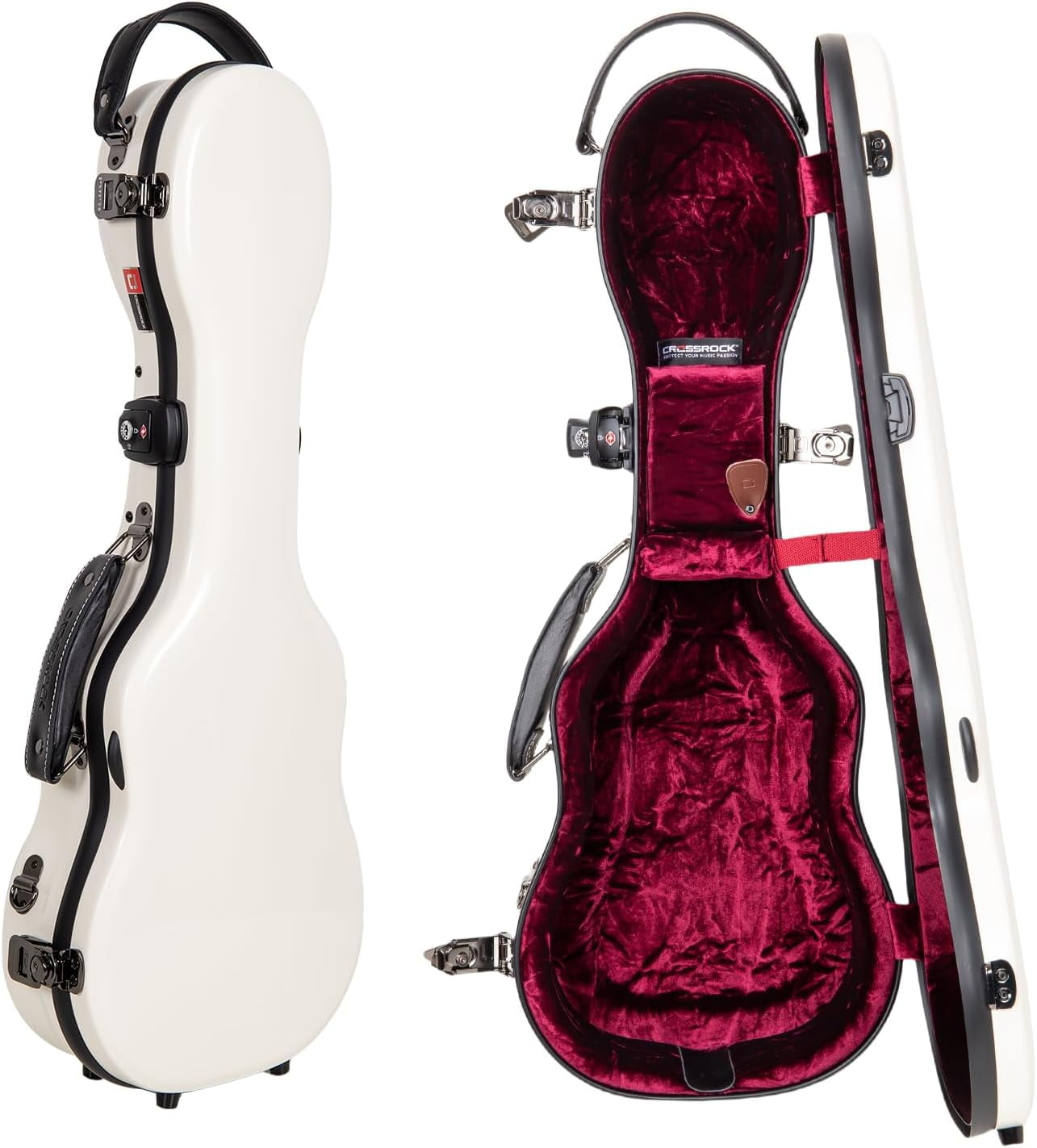 Crossrock Concert Ukulele Case, Fits Up to 24 Inches | 100% Fiberglass ...
