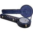 Crossrock Deluxe Wood Hard Case for 5 String Resonator Banjo with Snug ...