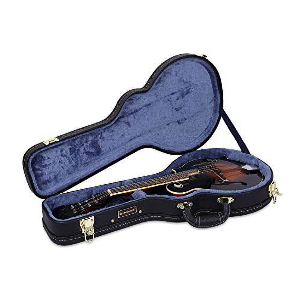Crossrock Deluxe Wood Hard Case for F-style Mandolin, Black, F body ...