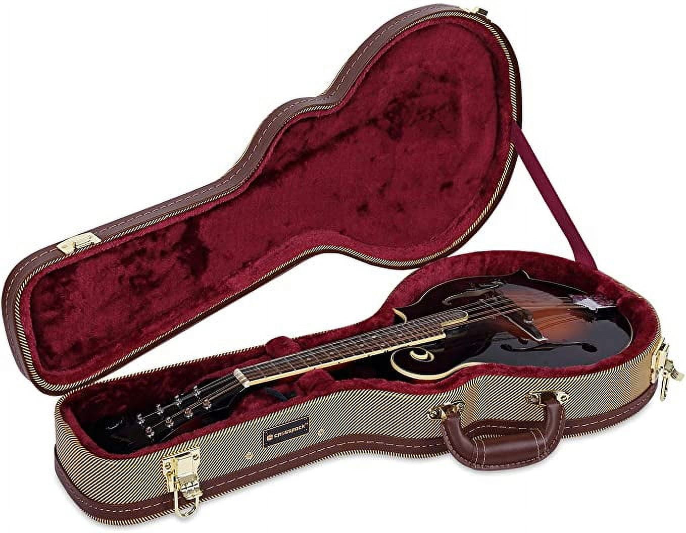 Crossrock Deluxe Wood Hard F-style Mandolin Case, Vinell Tweed ...