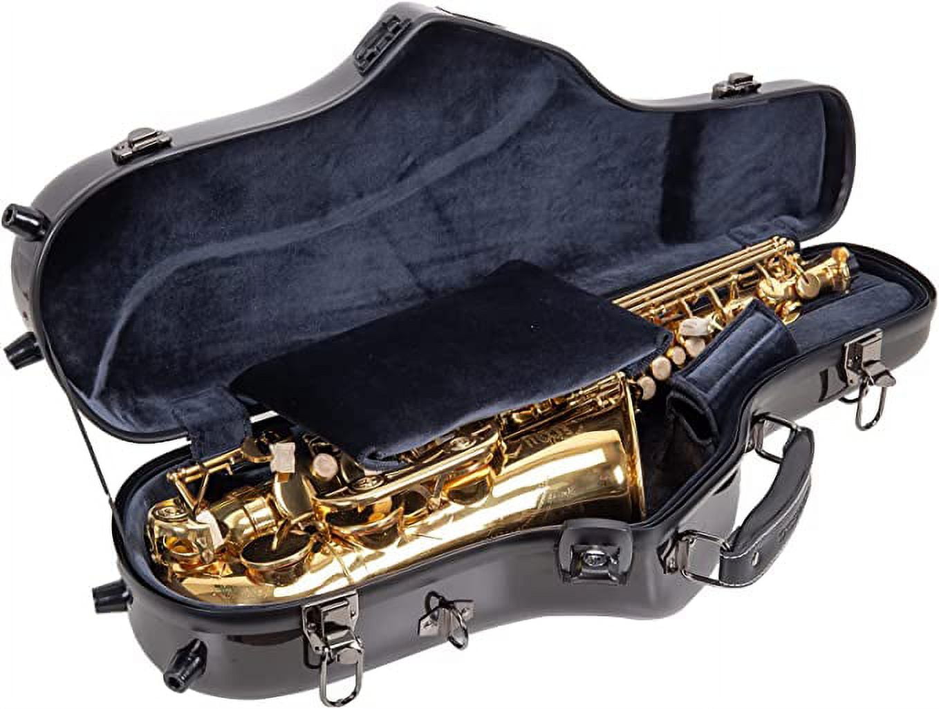 Crossrock Fiberglass Alto Saxophone Case-Includes Accessory Pocket ...