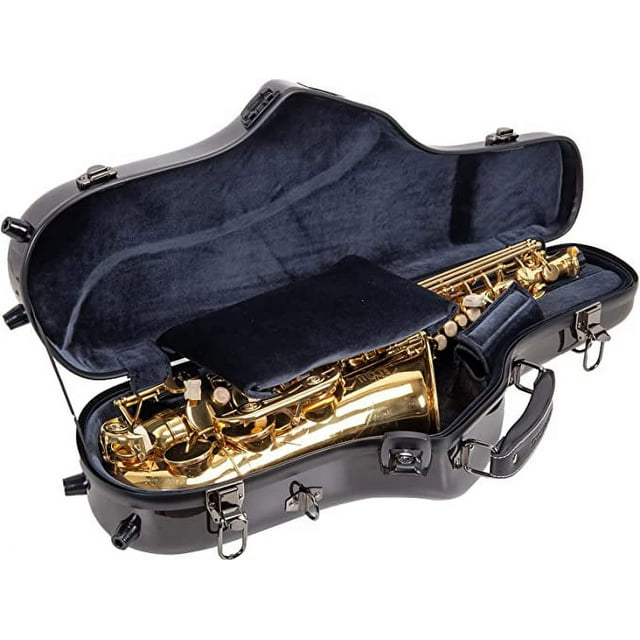 Crossrock Fiberglass Alto Saxophone Case-Includes Accessory Pocket ...