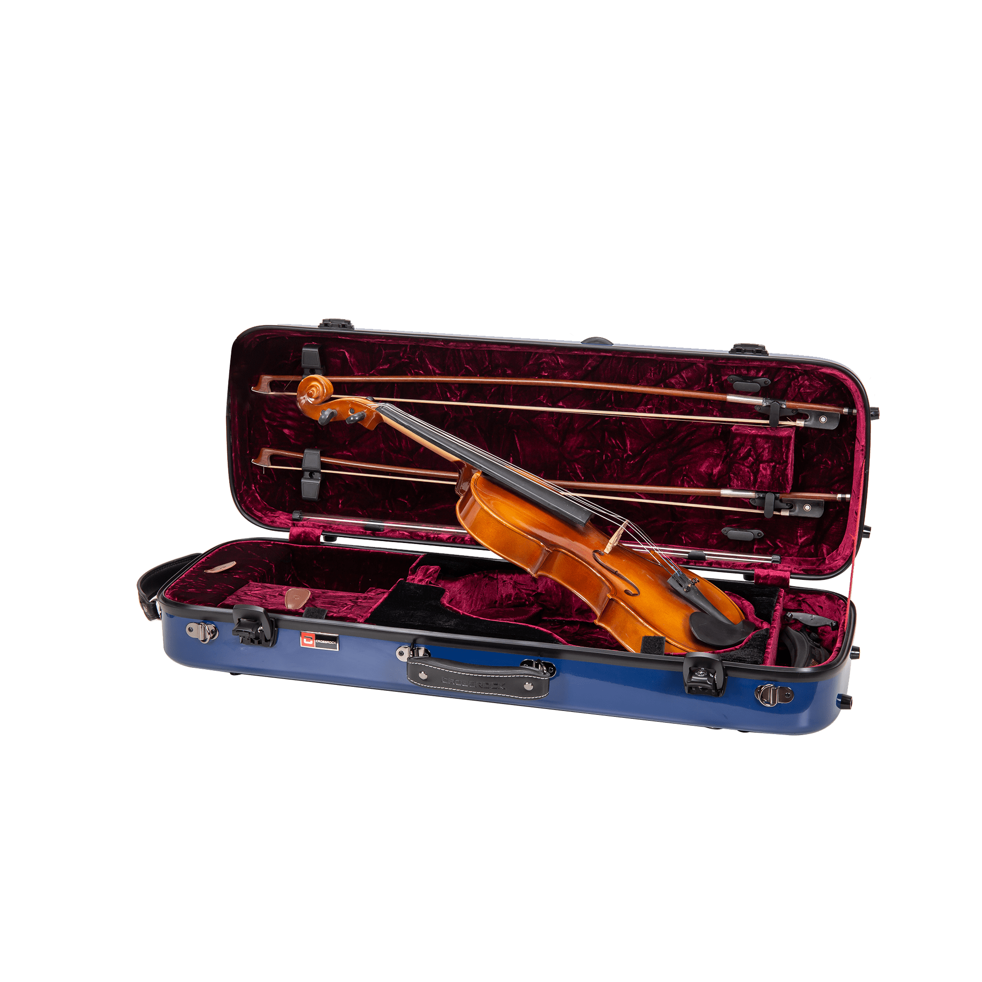Crossrock Fiberglass Oblong Case fits 4/4 Full-Size Violin, Includes ...