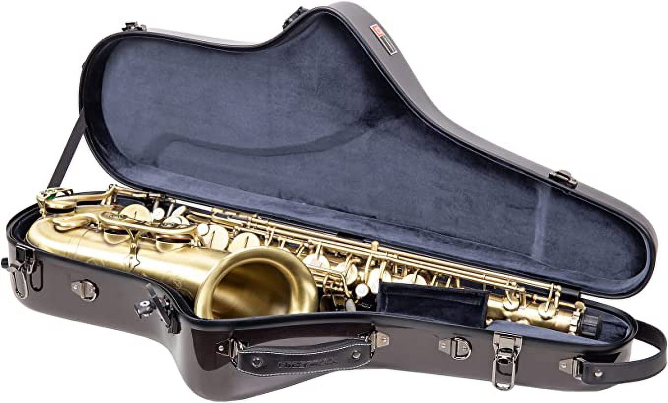 Crossrock Fiberglass Tenor Saxophone Case-Includes Accessory Pocket ...