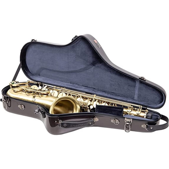 Crossrock Fiberglass Tenor Saxophone Case-Includes Accessory Pocket ...