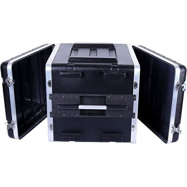 Crossrock Stackable 8U Rack Case, Standard 19.25” Depth, Polyethylene ...