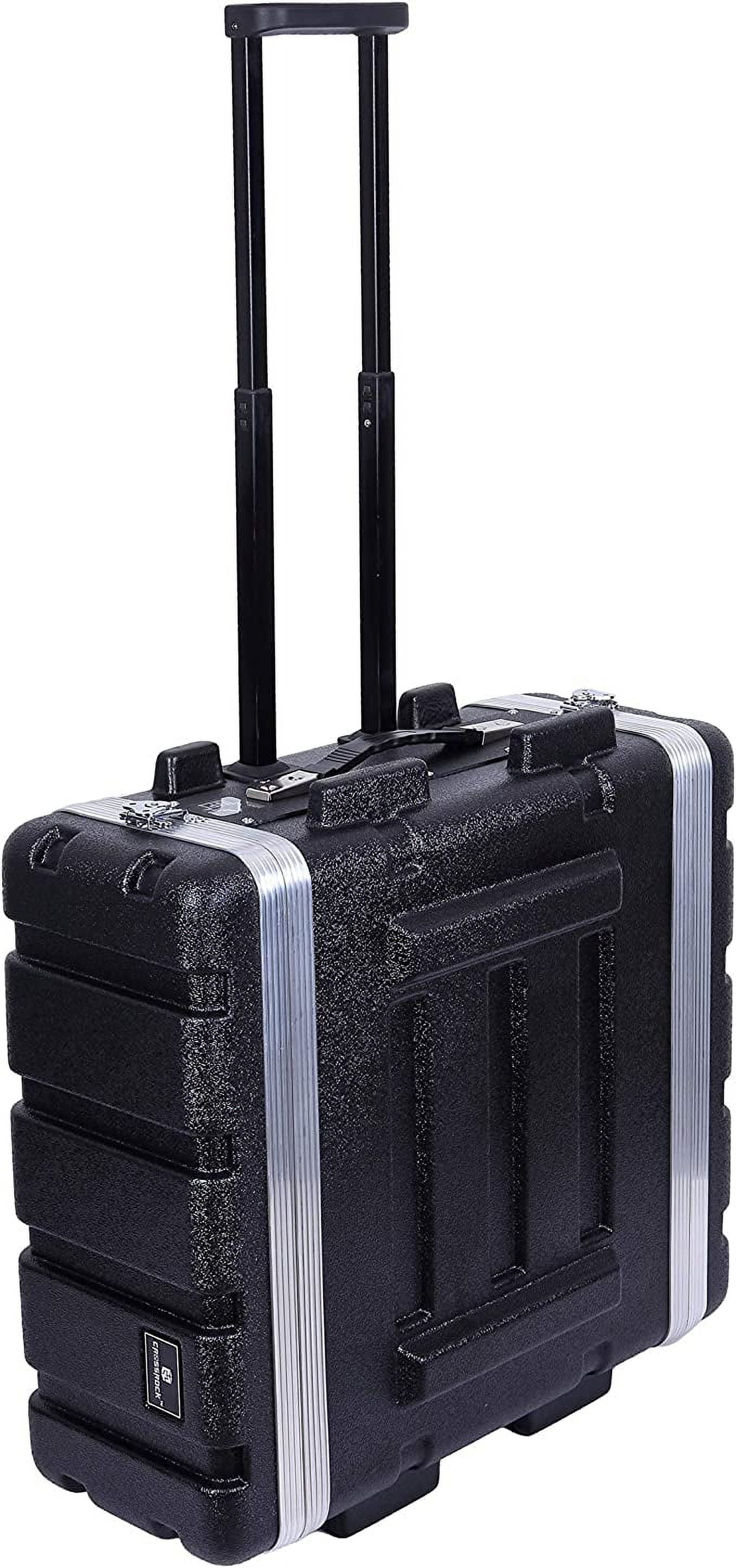 Crossrock Stackable Rack Case with Wheels fits 3U-Standard, 19.25 ...