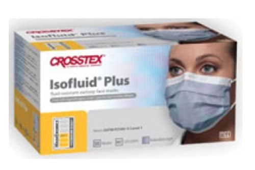 Crosstex Isofluid Plus Earloop Mask Blue Pack of 50 - Walmart.com