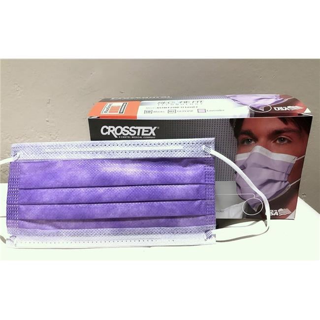 Crosstex Crosstex Procedural Earloop Mask Lavender 50/Box - Walmart.com