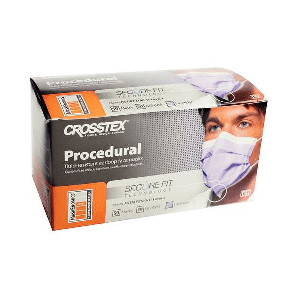 Crosstex GCPLVSF SecureFit Earloop Face Masks Lavender ASTM Level 2 50 ...