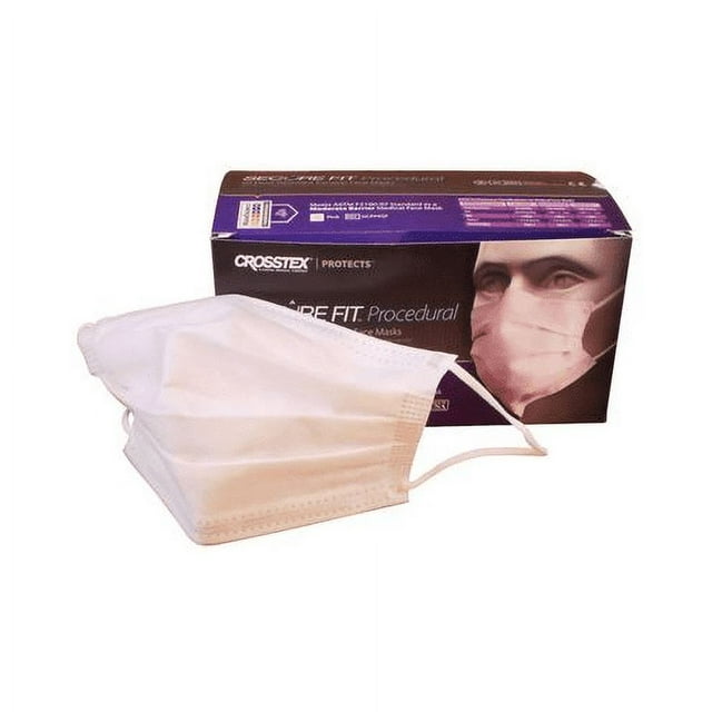 Crosstex GCPPKSF SecureFit Procedural Earloop Face Masks Pink ASTM ...