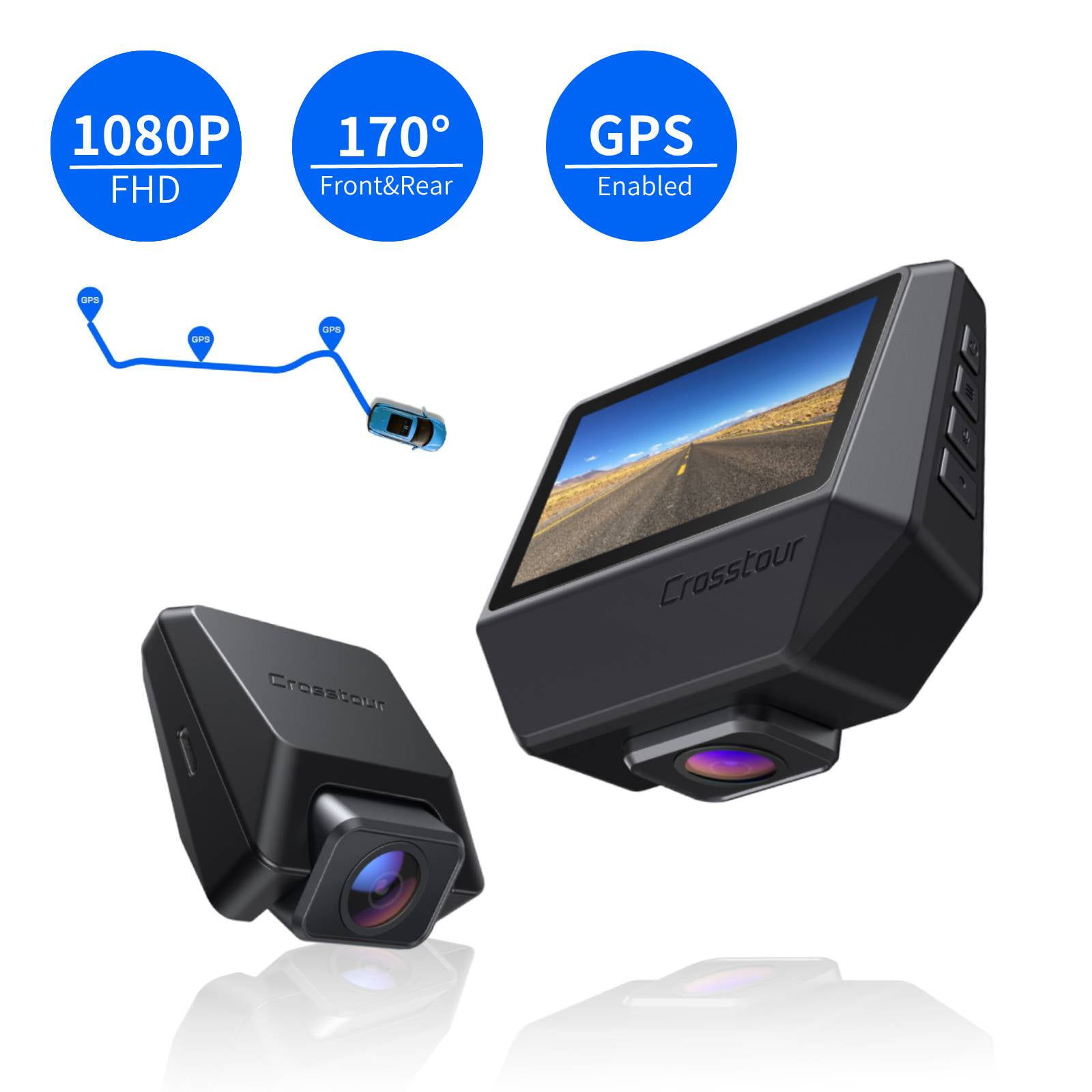 Crosstour Dash Cam Front and Rear, Dash Camera for Cars 2.5K GPS, 3 ...