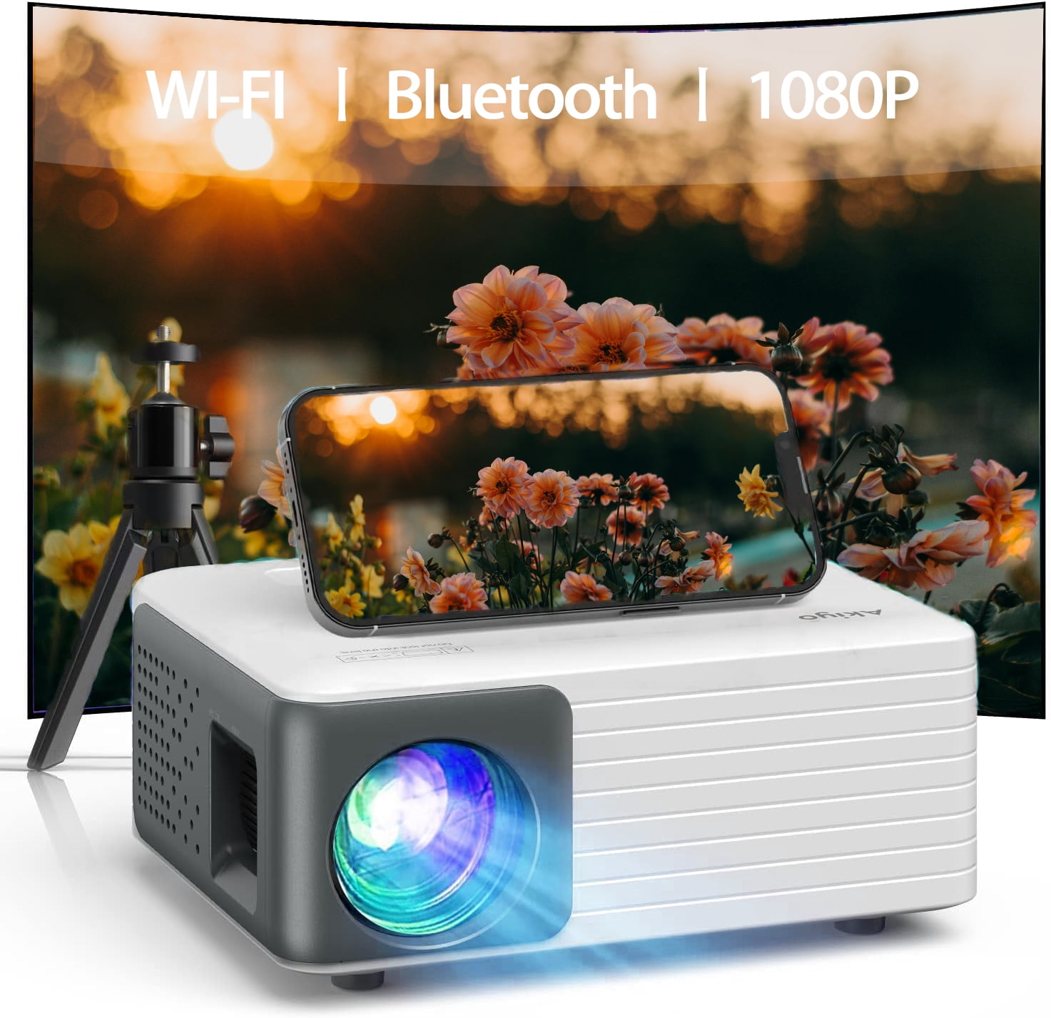 Crosstour WiFi Mini Portable Projector, HD 720P Supported Portable ...